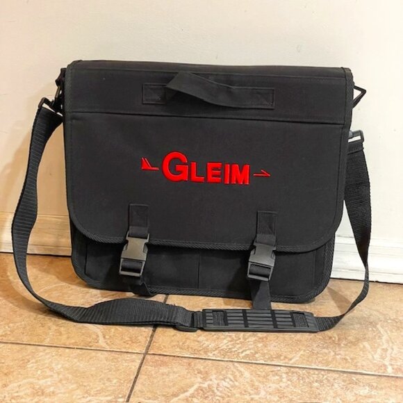 GLEIM | Bags | Gleim Examp Prep Embroidered Black Book Bag Messenger ...